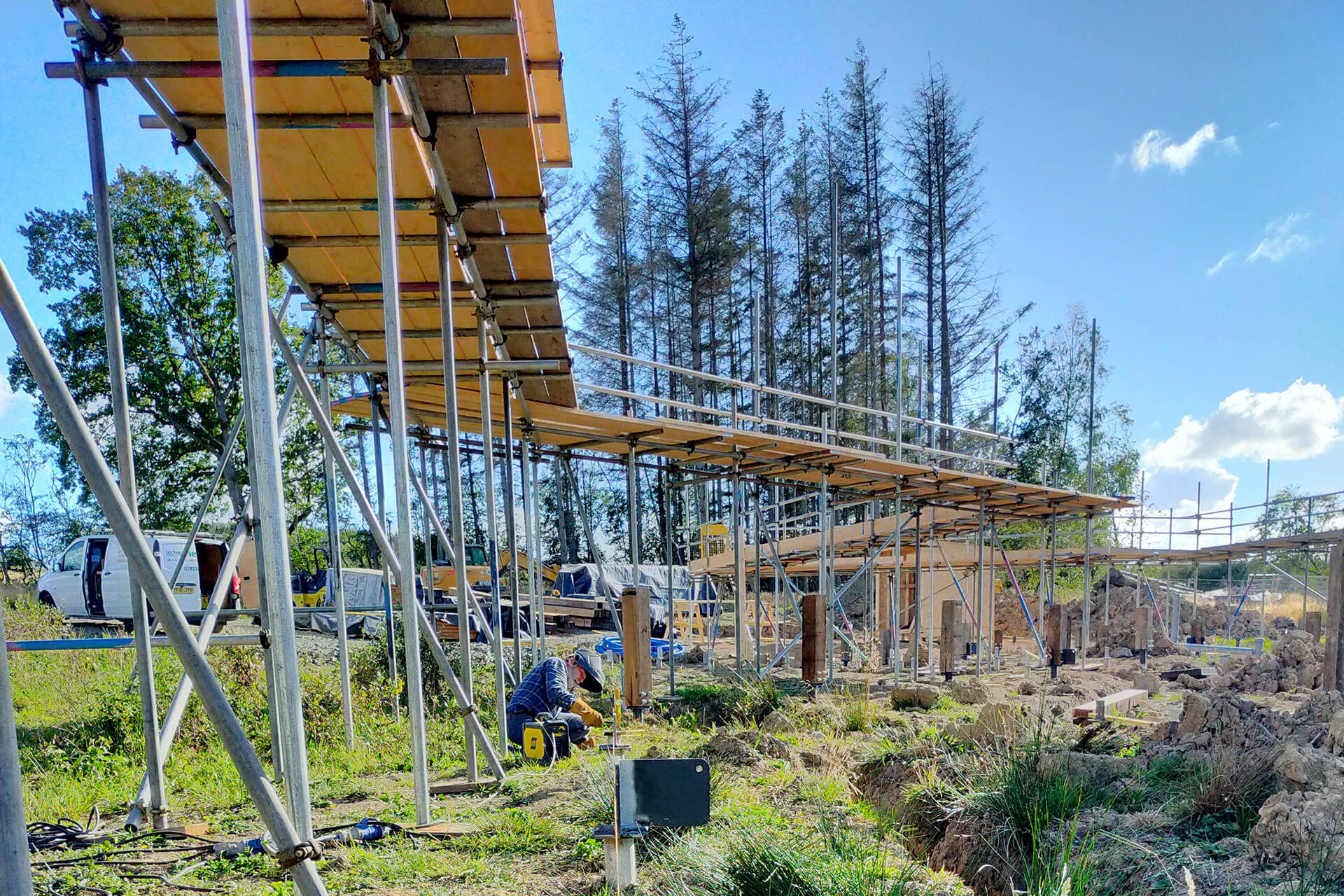 Timber-Frame House on Techno Metal Post on an Isolated Site - Techno Pieux