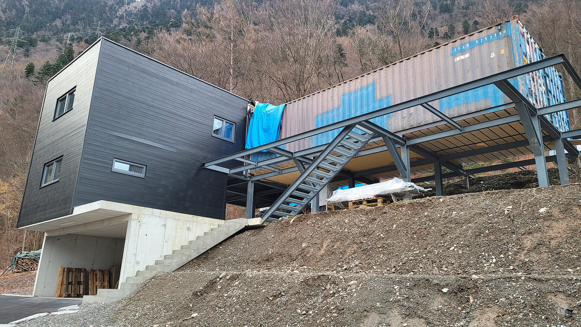 A Steel Structure on Techno Metal Posts in Switzerland - Techno Metal Post