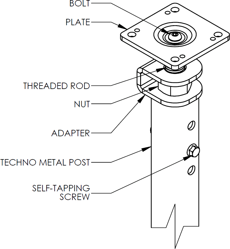 Fixed or adjustable bracket installation - Techno Pieux